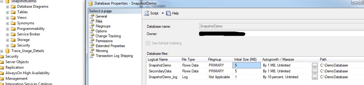 Snapshot Backup – Basic Example | Notes on SQL