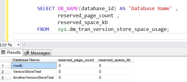 Monitoring the Version Store in SQL Server 2017 | Notes on SQL