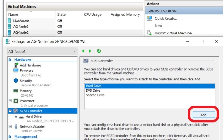 Adding Additional Drives to a Hyper_V VM | Notes on SQL