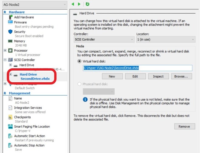 Adding Additional Drives to a Hyper_V VM | Notes on SQL